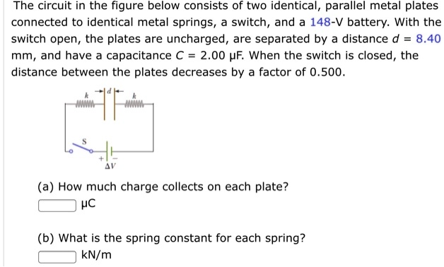 the circuit in the figure below consists of two identical paralle metal ...
