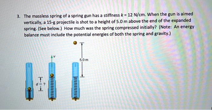 the massless spring of a spring gun has stiffness k 12 ncm when the gun ...