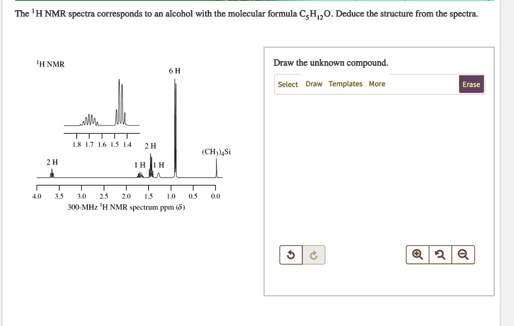 SOLVED: The ^(1)H NMR spectra corresponds to an alcohol with the ...