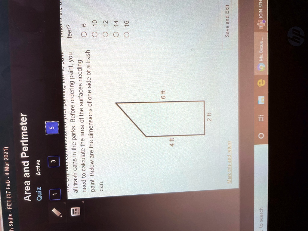 Area and Perimeter Quiz Active 1 3 5 commission your painting in to ...