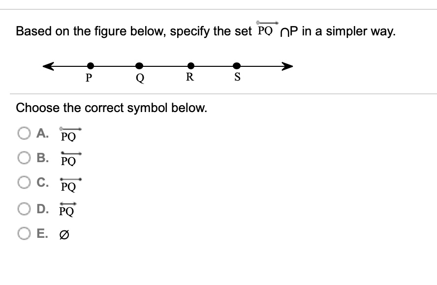 SOLVED: Based on the figure below, specify the set PO OP in a simpler way: Choose the correct ...