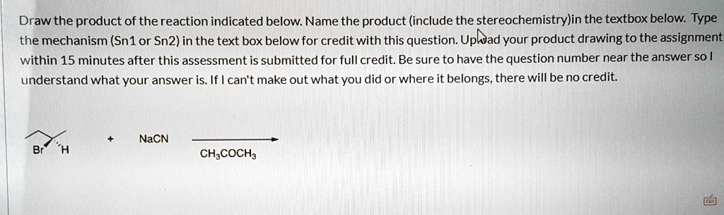 SOLVED: Draw the product of the reaction indicated below: Name the ...