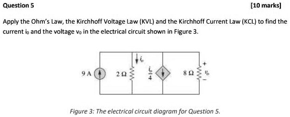 Question 5 [10 marks] Apply the Ohm's Law, the Kirchhoff...