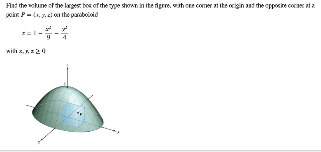 Find the volume of the largest box of the type shown in the...