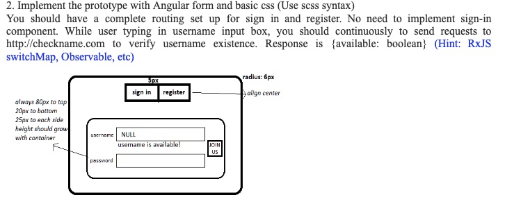 Solved 2 Implement The Prototype With Angular Form And Basic Css Use Scss Syntax You Should