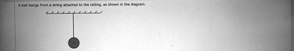 A ball hangs from a string attached to the ceiling, as shown in the ...