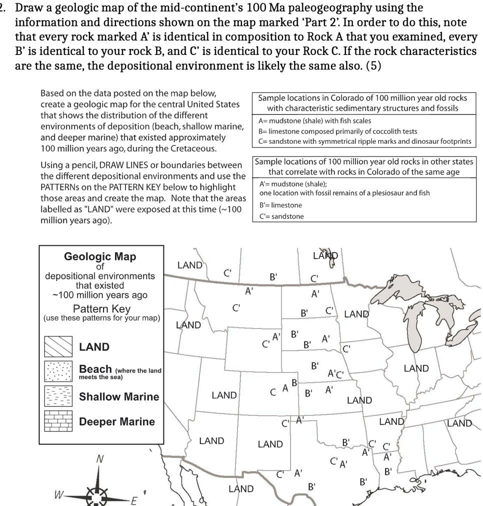draw a geologic map of the mid continents 100 ma paleogeography using ...