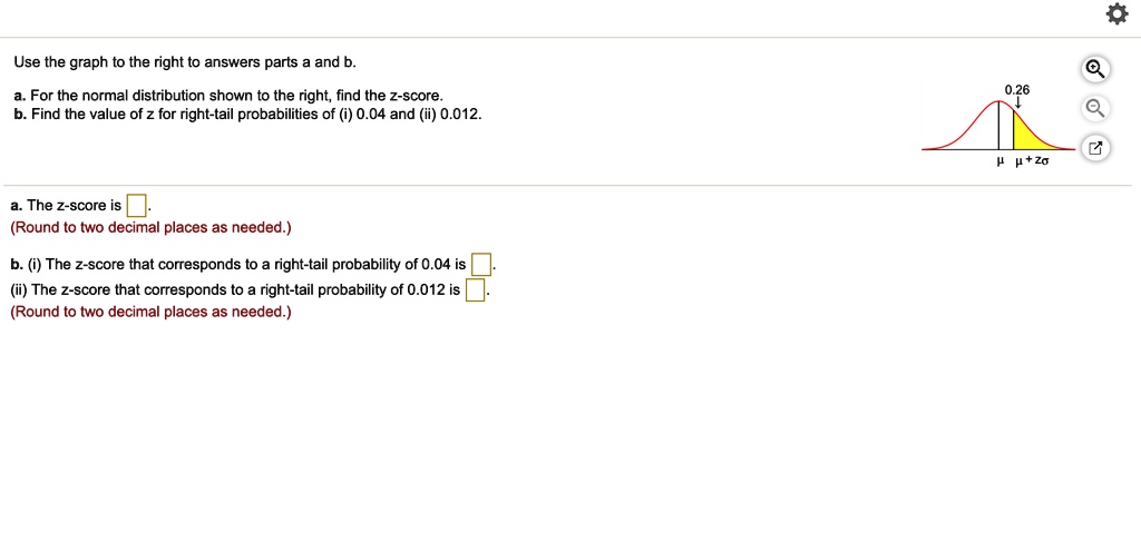 SOLVED:Use the graph to the right to answers parts and For the normal ...