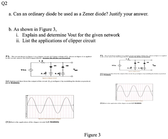Q2 a. Can an ordinary diode be used as a Zener diode? Justify your ...