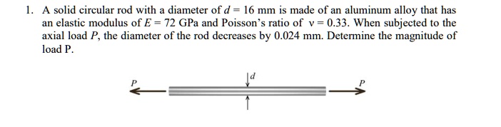 1. A solid circular rod with a diameter of d = 16 mm is made of an ...