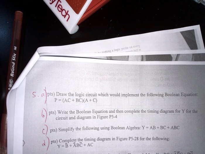 SOLVED: Q5 a,b,c Let's start by connecting a logic probe on every ...