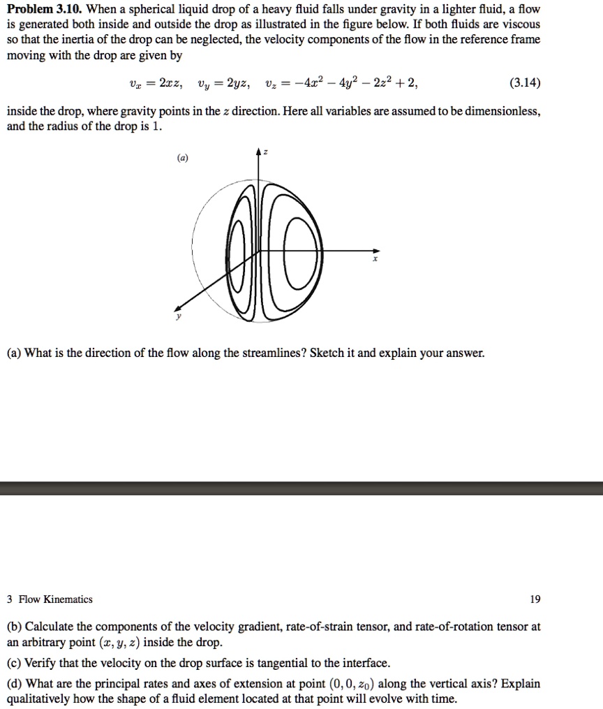 SOLVED: Problem 3.10: Flow Generated by a Falling Spherical Liquid Drop When a spherical liquid ...