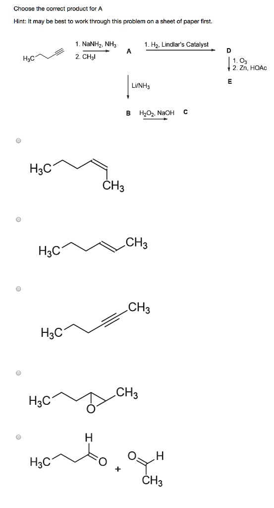 SOLVED: Choose the correct product for Hint: It may be best to work through this problem on a ...