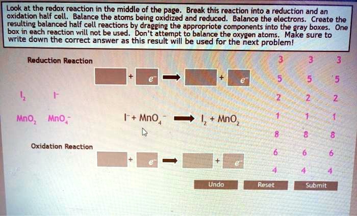 look at the redox reaction in the middle of the page break this ...