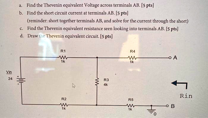 SOLVED: a.Find the Thevenin equivalent Voltage across terminals AB.[5 ... SOLVED: a.Find the Thevenin equivalent Voltage across terminals AB.[5 ...