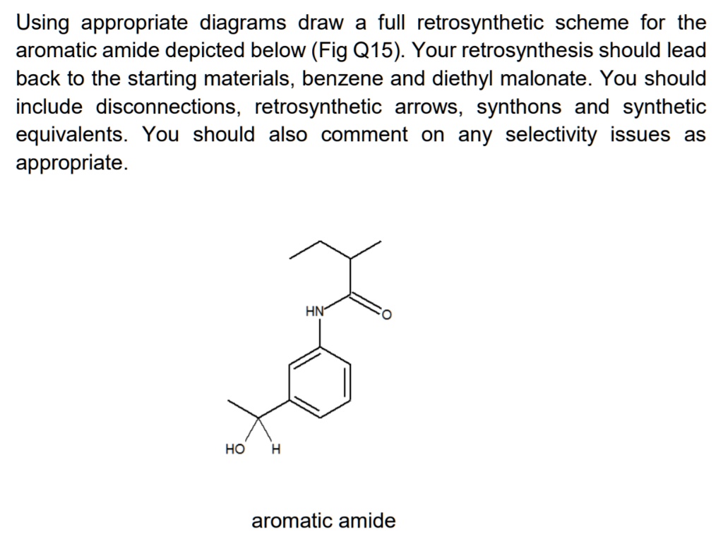 SOLVED: Using appropriate diagrams draw a full retrosynthetic scheme ...