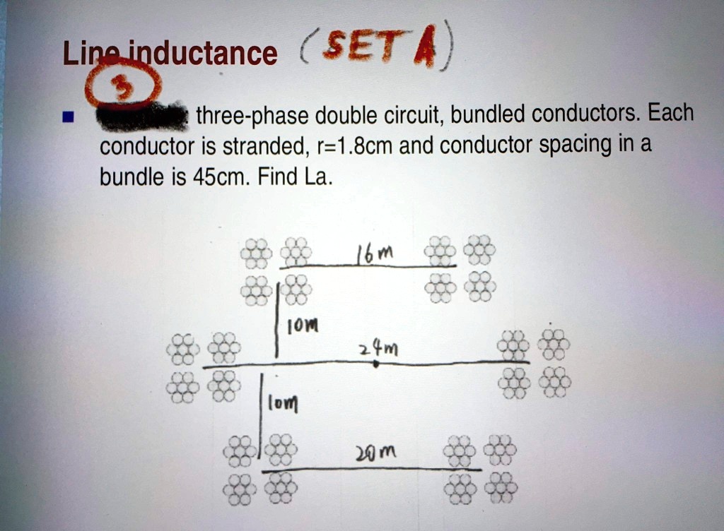 Line inductance (SET A three-phase double circuit, bundled conductors ...
