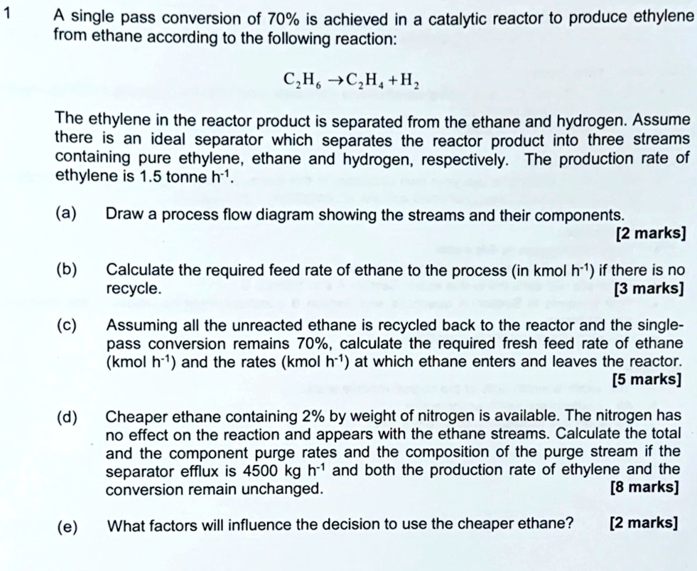 SOLVED: From ethane according to the following reaction: CH4 -> CH4 ...