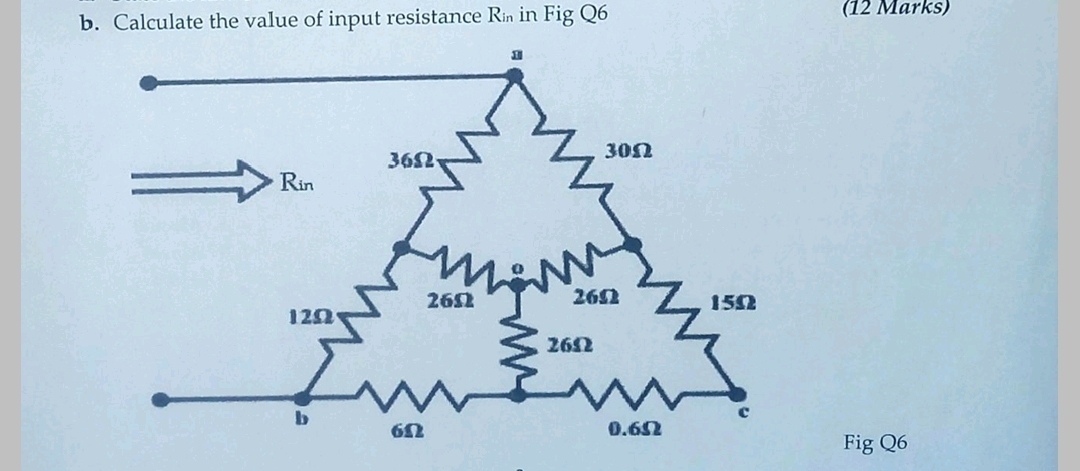SOLVED: b. Calculate the value of input resistance Rin in Fig Q6 (12 ... SOLVED: b. Calculate the value of input resistance Rin in Fig Q6 (12 ...