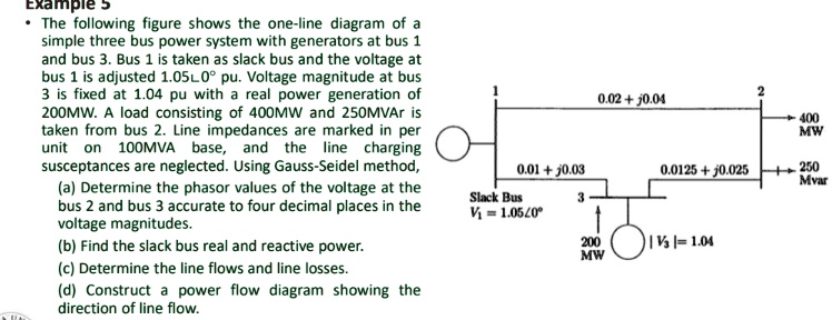 SOLVED: Example 5: Power Flow Analysis of a Three-Bus Power System The following figure shows ...