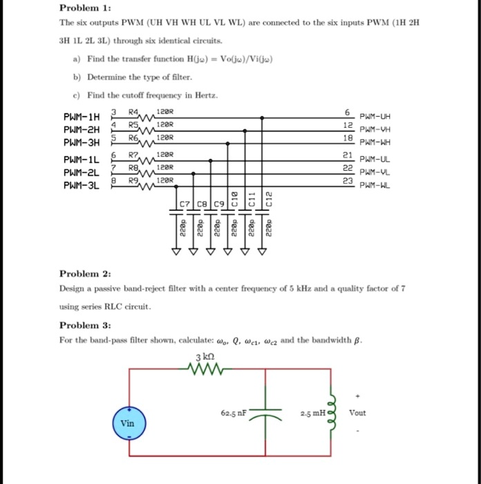 SOLVED: Problem 1: The six outputs PWM (UH VH WH UL VL WL) are connected to the six inputs PWM ...