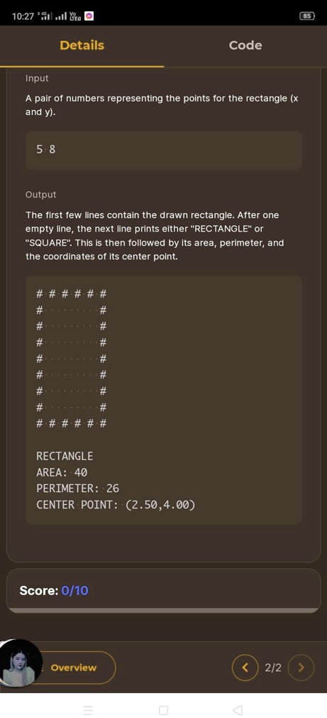 Solved 2 Rectangle By Codechum Admin A Rectangle Can Be Formed Given Two Points The Top Left