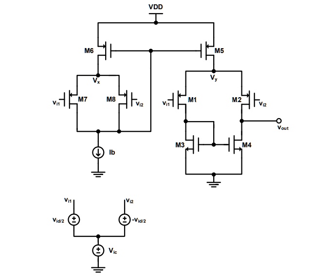 M6 VDD M5 Vx Vy V??M7 M8 M1 V?? V??M2 V?? Vout M3 M4 ?Ib V?? V?? Vid/2 ...