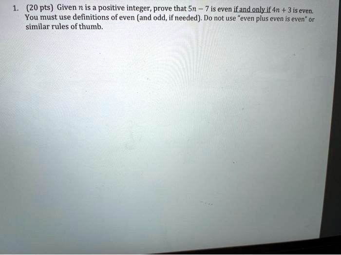 Solved Given N Is A Positive Integer Prove That Sn Is Even If And 4331