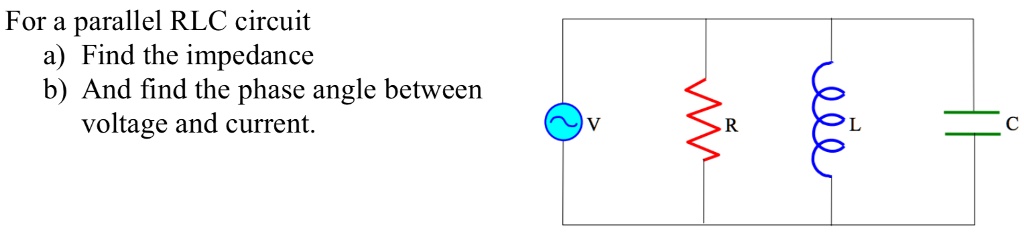For a parallel RLC circuit a) Find the impedance b) And find the phase ...