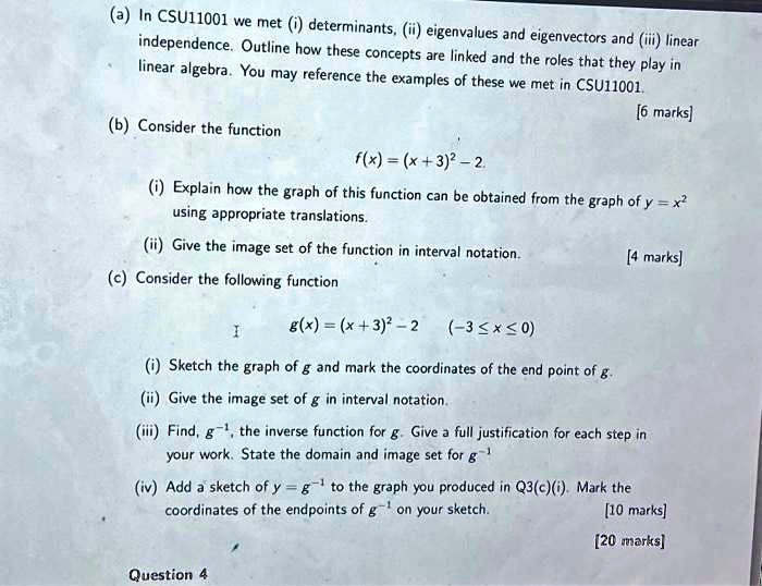 Solved A In Csu11001 We Discussed Determinants Eigenvalues