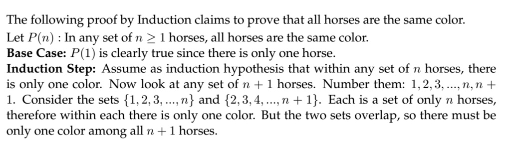 SOLVED: Identify what's wrong with this proof The following proof by ...