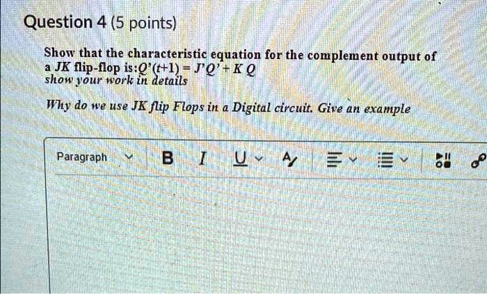 SOLVED: Question 4 (5 points): Show that the characteristic equation for the complement output ...