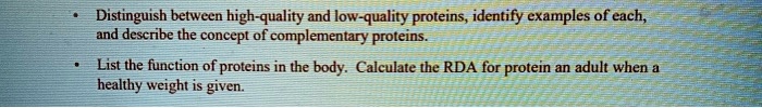 SOLVED: Distinguish between high-quality and low-quality proteins ... SOLVED: Distinguish between high-quality and low-quality proteins ...