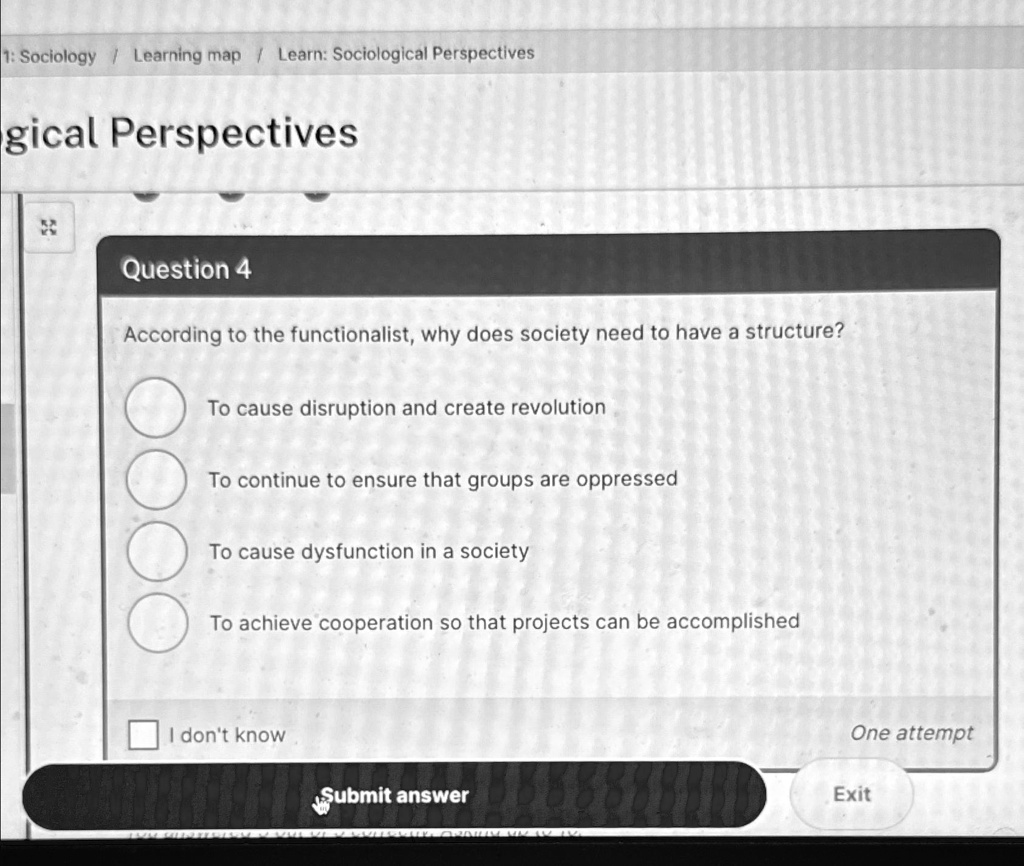 1: Sociology / Learning map / Learn: Sociological Perspectives gical ...