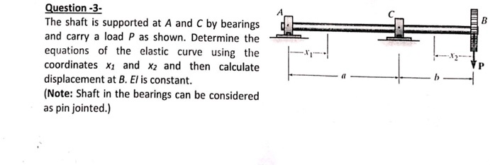 SOLVED: Question-3- The shaft is supported at A and C by bearings and ...