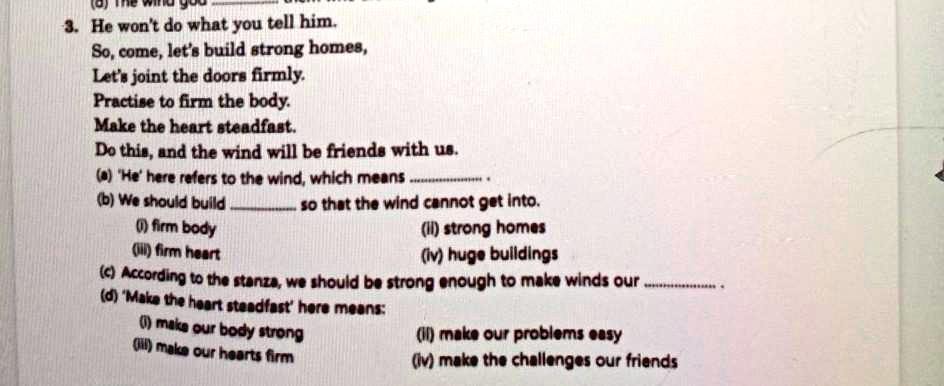 SOLVED: 'class 9 English beehive poem wind extract based question Hc ...