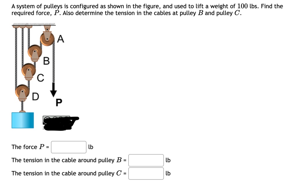SOLVED: A system of pulleys is configured as shown in the figure, and ...