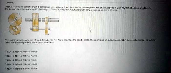 SOLVED: A gearbox is to be designed with a compound reverted gear train ...