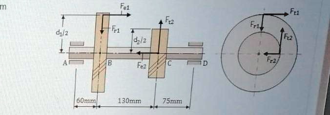 SOLVED: The shaft shown in the figure, carrying two gear wheels ...
