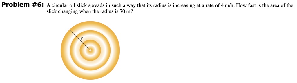 Problem #6: A circular oil slick spreads in such a way that its radius ...