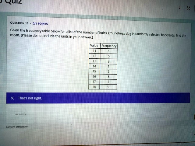SOLVED: Given the frequency table below for a list of the number of holes groundhogs dig in ...