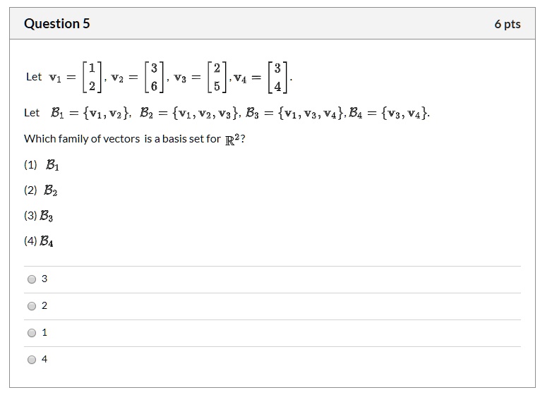 question 5 6 pts let v1 4 s 8 s 3 3 let b1 v1 vz bz v1 v2 va bg v1 v3 ...