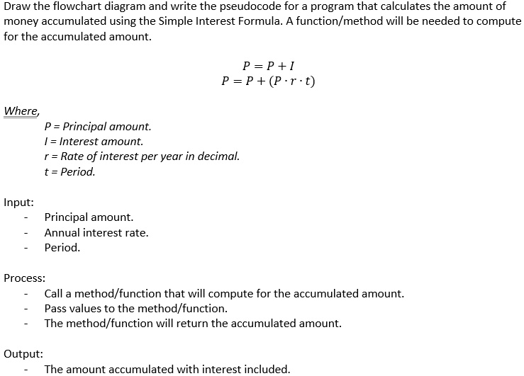 Solved Draw The Flowchart Diagram And Write The Pseudocode For A Program That Calculates The