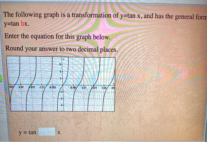 SOLVED: The following graph is a transformation of y-tan X,and has the ...
