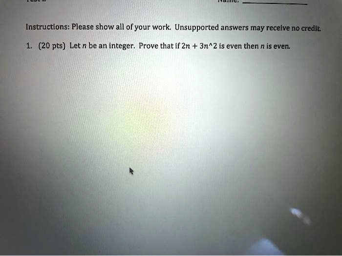 SOLVED: Instructions: Please show all ofyour work Unsupported answers may receive no credit (20 ...