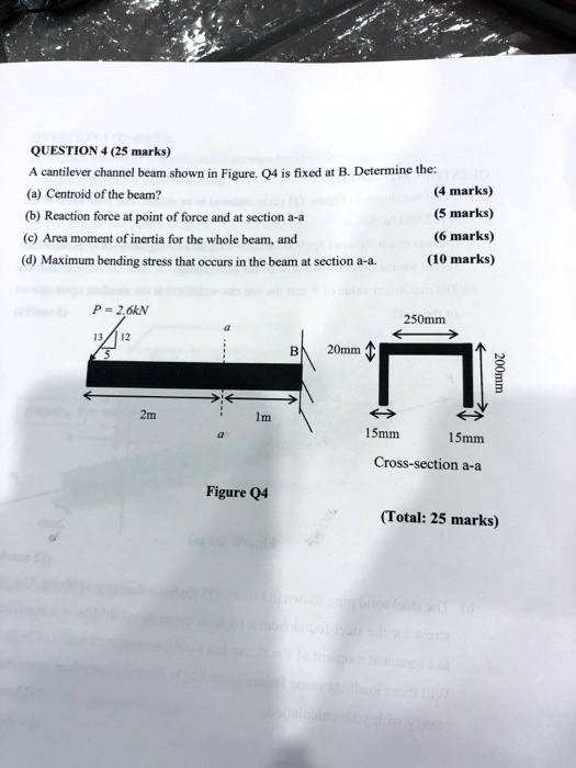 SOLVED: QUESTION 4 (25 marks) (a) What is the centroid of the beam? (b ...