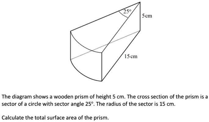 SOLVED: The diagram shows a wooden prism of height 5 cm. The cross ...