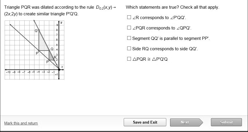 SOLVED: Anyone? /: Please help!! Triangle PQR was dilated according to the rule Dilation(x,y ...