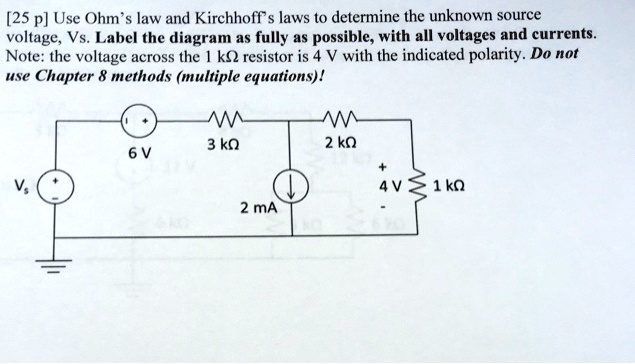 [GET ANSWER] [25 p] Use Ohm's law and Kirchhoff's laws to determine the ...