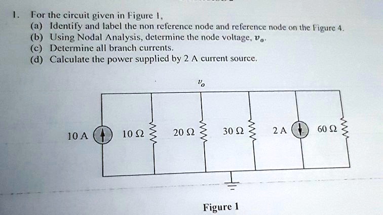 1. For the circuit given in Figure 1, (a) Identify and label the non reference node and ...